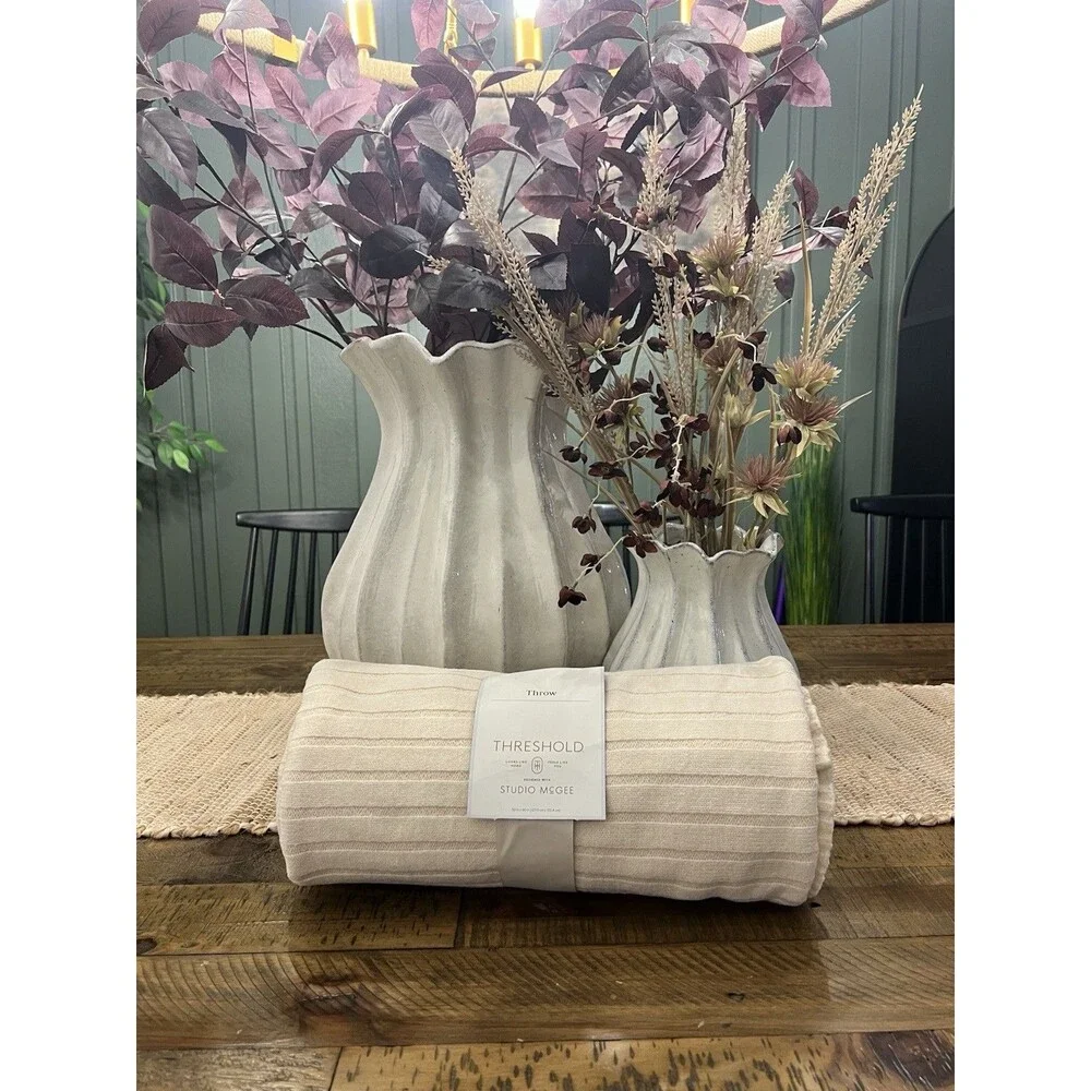 Threshold | Bedding | 5x60 Casual Mixed Rib Throw Blanket Beige ...
